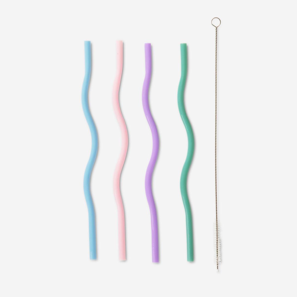 Multicolour reusable straws. 12 pcs | Flying Tiger UAE