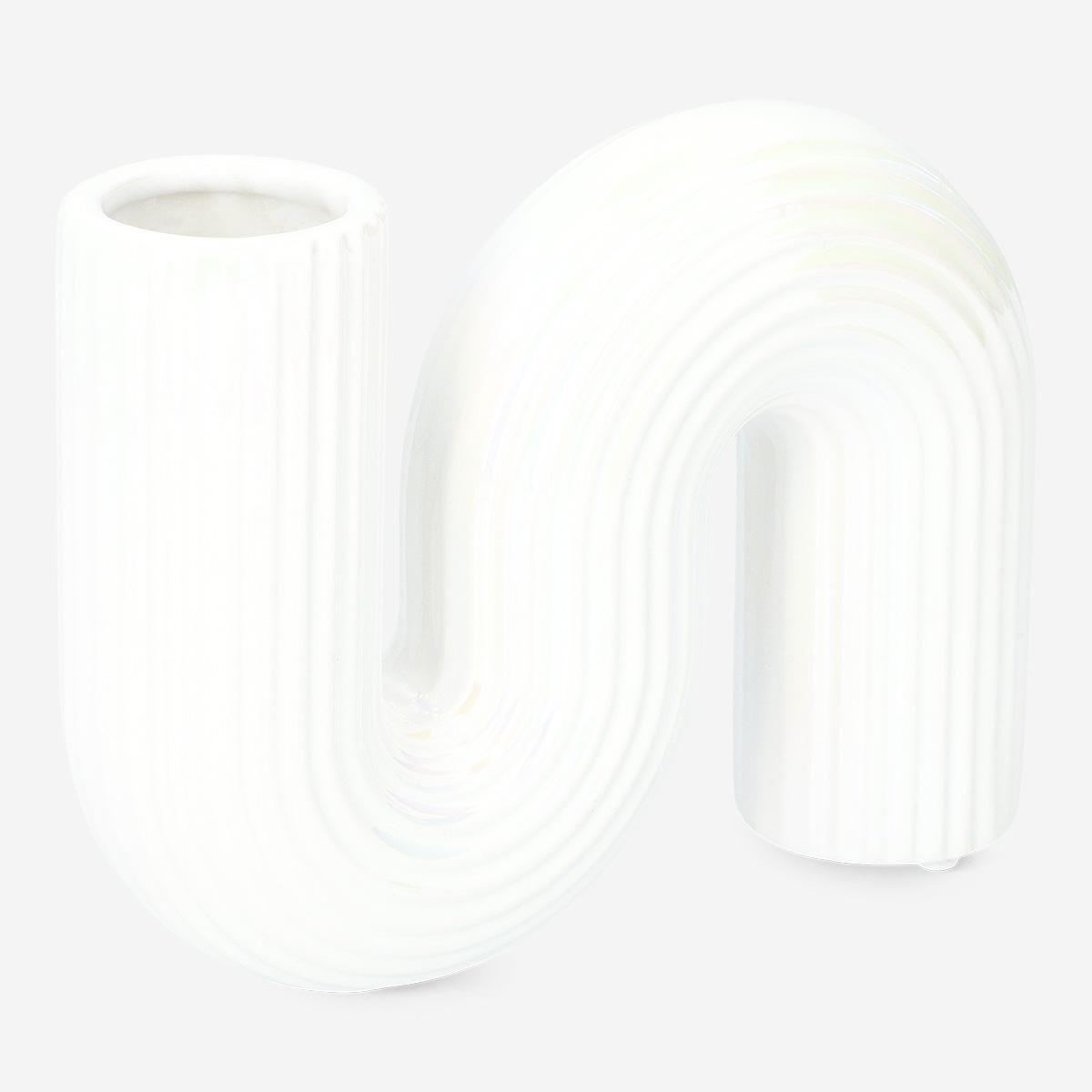 White home iridescent vase | Flying Tiger Kuwait