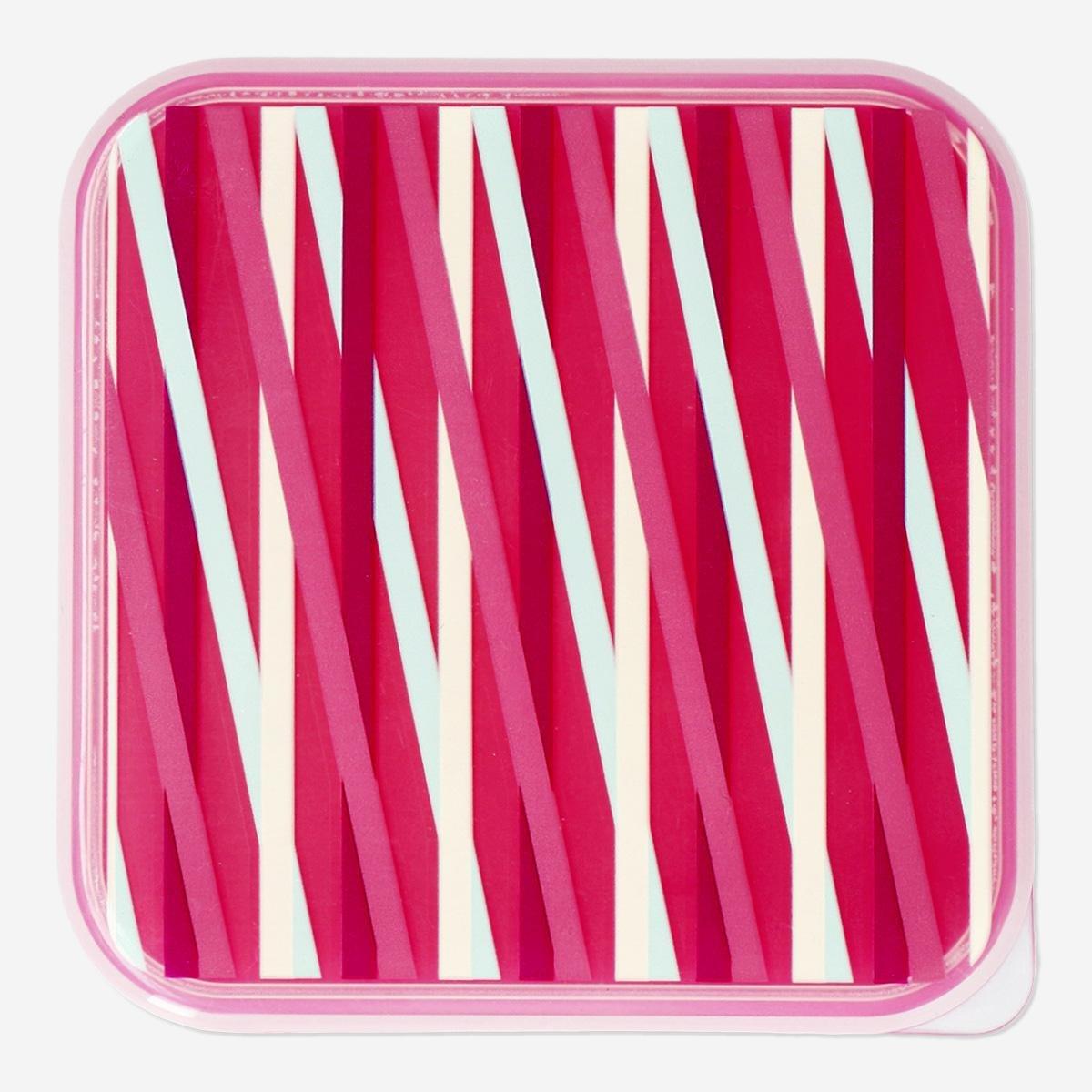 Pink large striped snack box | Flying Tiger UAE