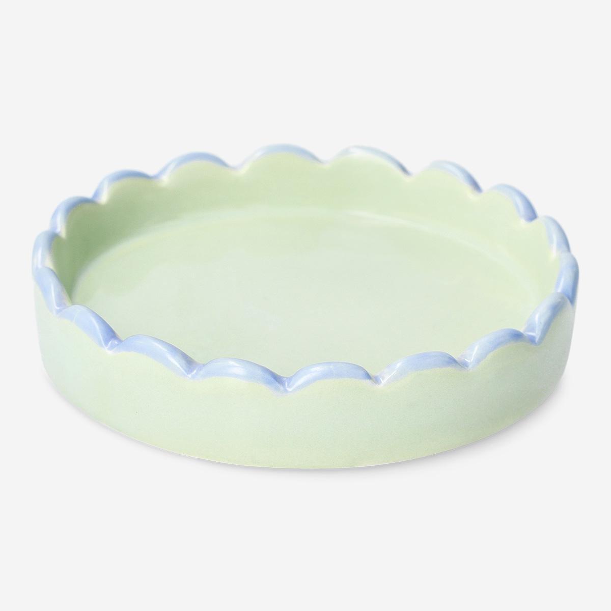 Green small wavy edge dish | Flying Tiger UAE