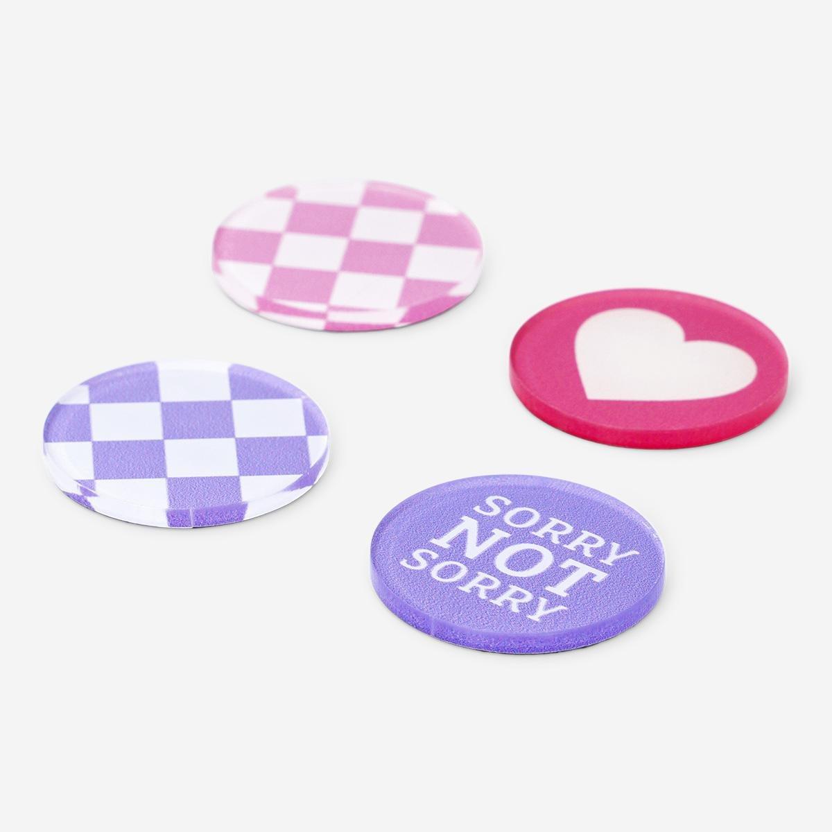 Multicolour unique magnets. 4 pcs | Flying Tiger UAE