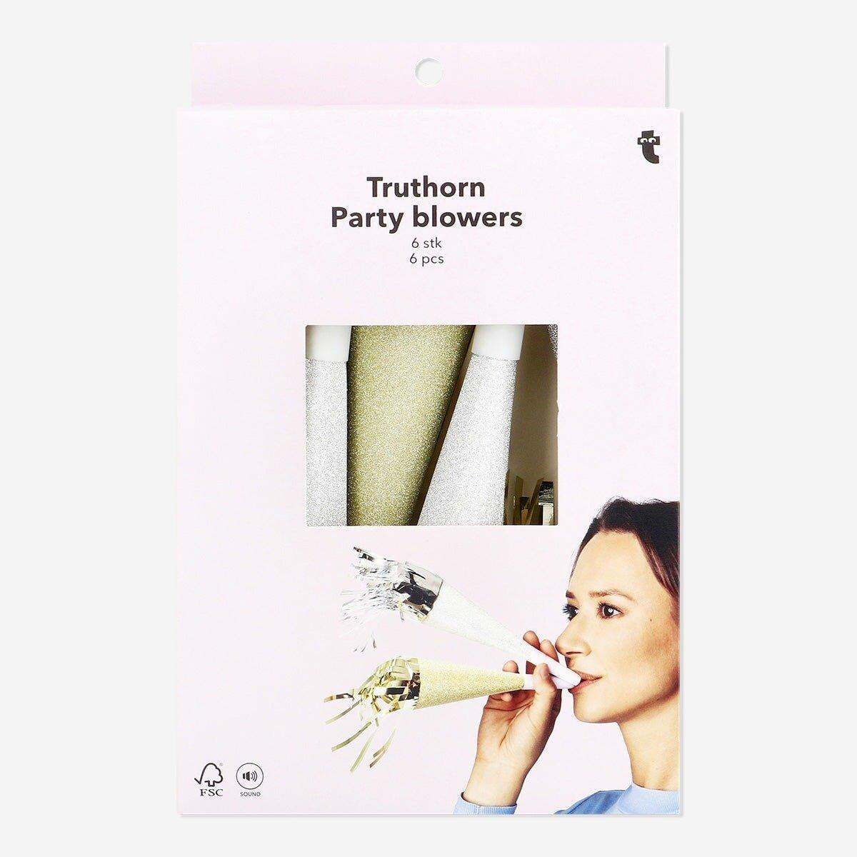 Metallic coloured party blowers - 6 pcs | Flying Tiger UAE