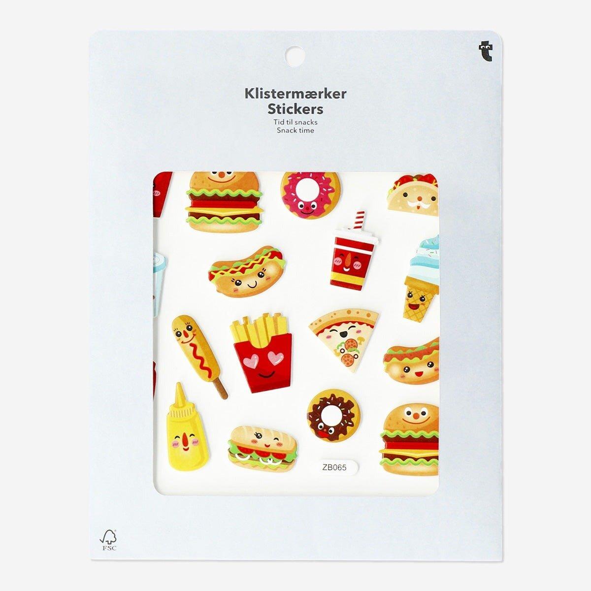 Multicolour puffy food stickers | Flying Tiger UAE