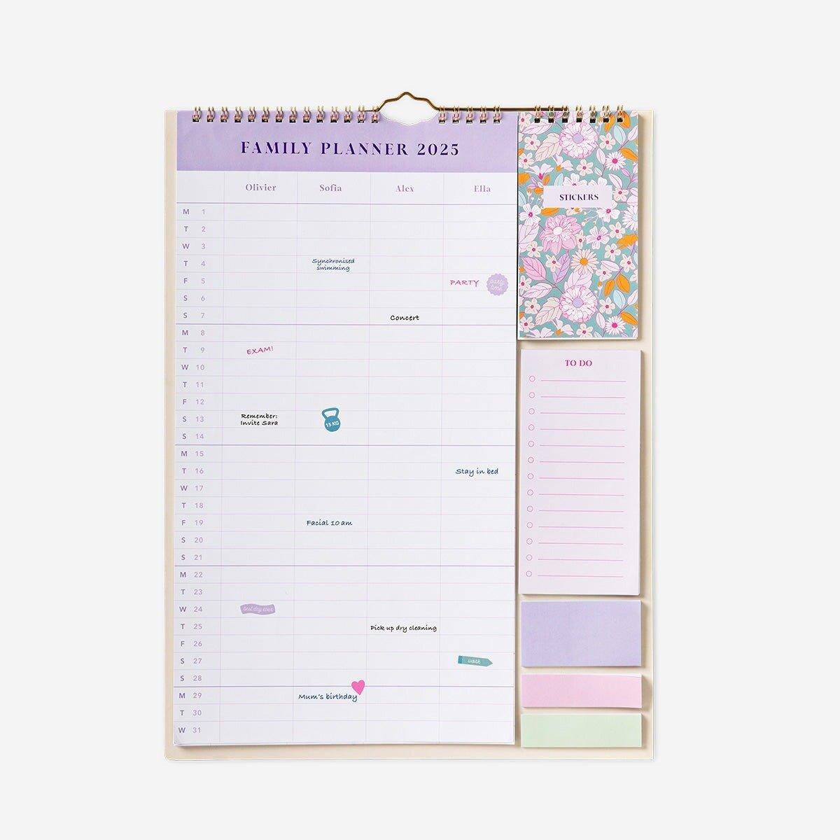 Purple floral family planner 2025 - English | Flying Tiger UAE